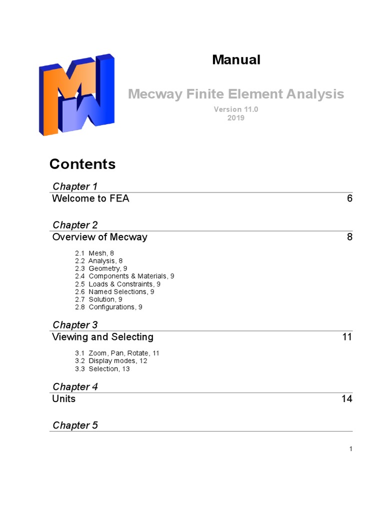 Mecway Finite Element Analysis: Manual | PDF | Finite Element Method ...