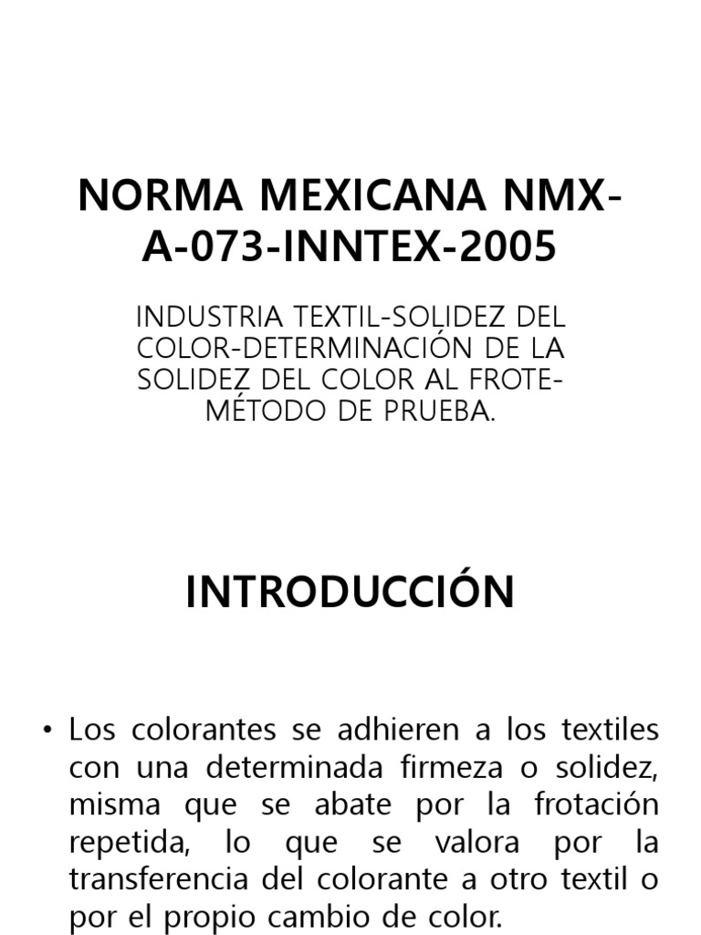 Norma Mexicana NMX A 073 Inntex 2005 | Descargar gratis PDF | Color ...