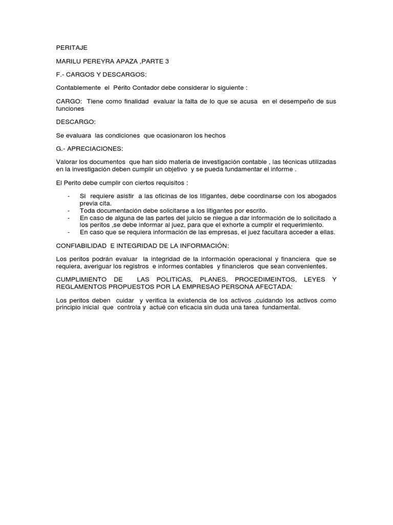 TAREA PERITAJE - Parte 3 | PDF TAREA PERITAJE - Parte 3 | PDF