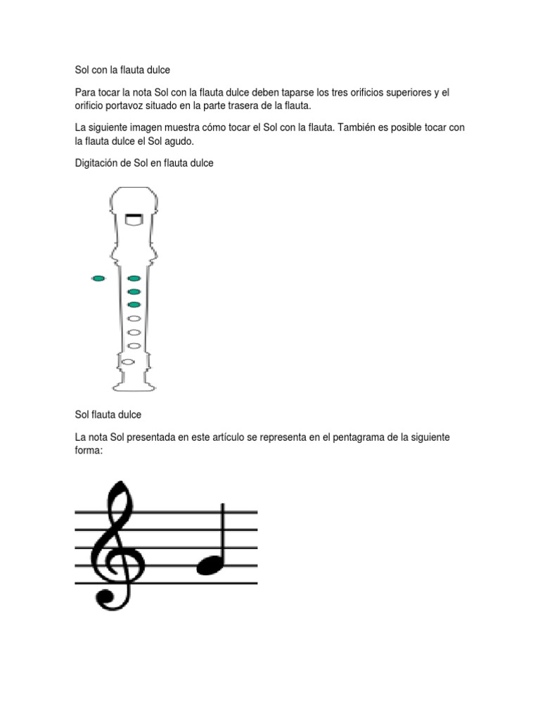 Sol Con La Flauta Dulce | PDF