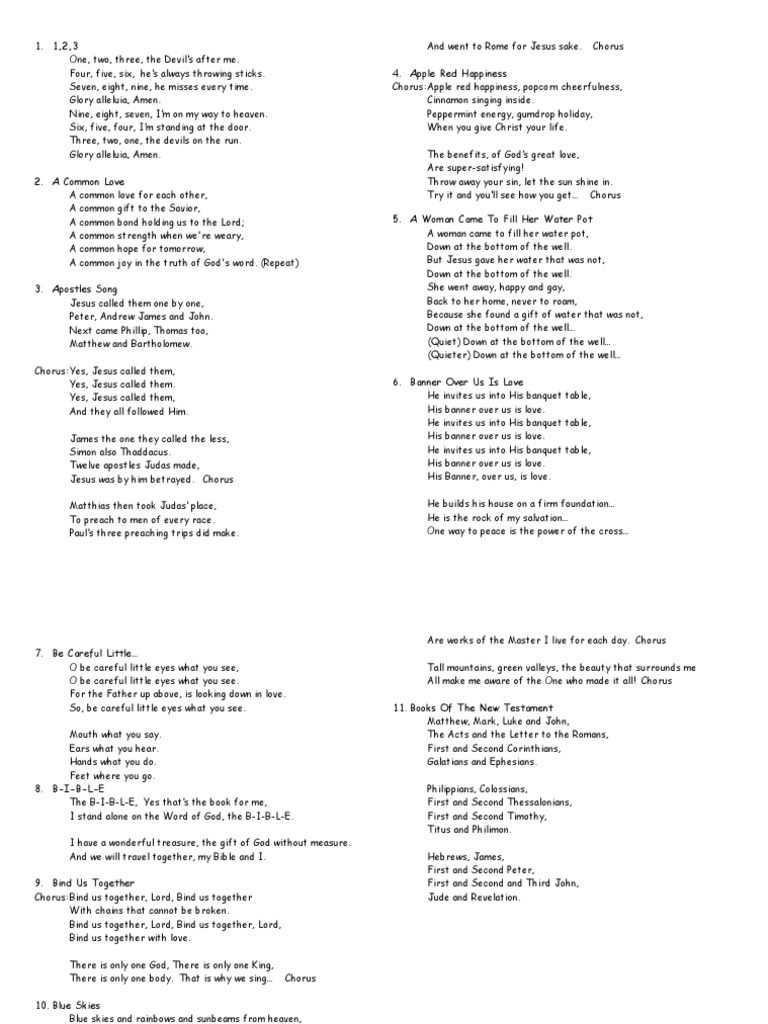Childrens Song Book | PDF | Fruit Of The Holy Spirit | Prophet