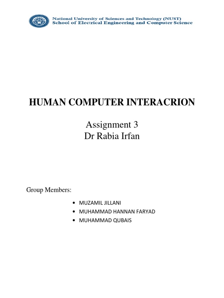 Human Computer Interacrion: Assignment 3 DR Rabia Irfan | PDF | Information | Information Science