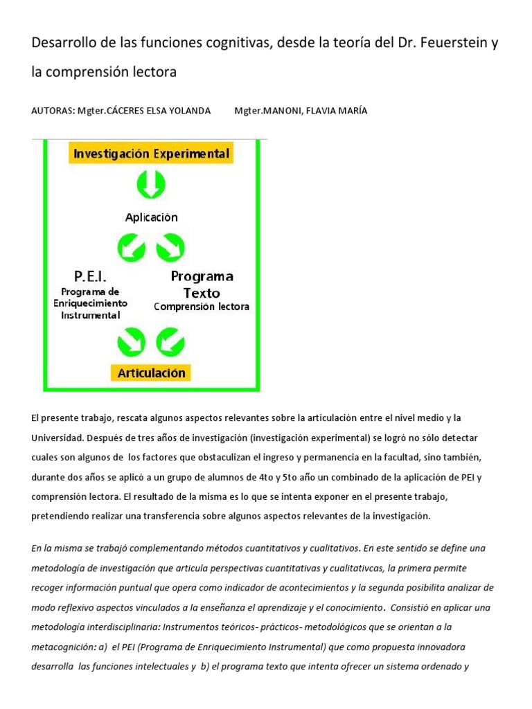 Desarrollo de Las Funciones Cognitivas | PDF | Aprendizaje | Sicología