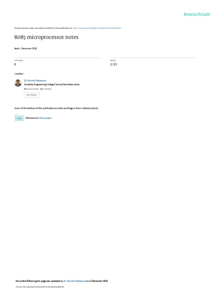 8085 Microprocessor Notes | Download Free PDF | Central Processing Unit ...