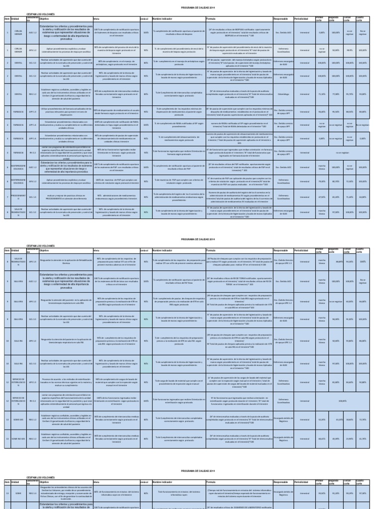 Cal 1.1 Programa de Calidad CLV Final 2014 | PDF | Lavado de manos | Farmacia