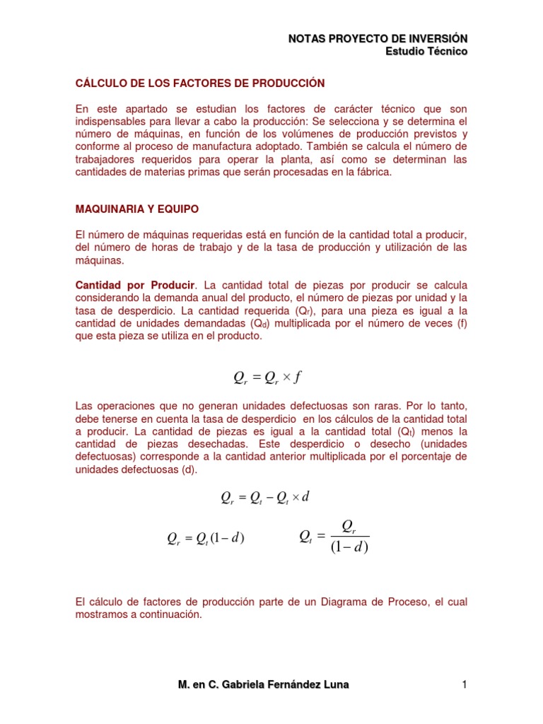 3 Cálculo De Los Factores De Producción Pdf Pdf Producción Y