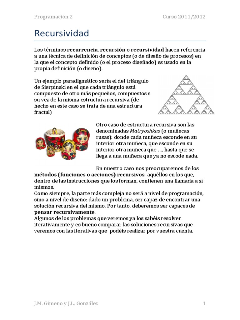 2 - Recursividad PDF | PDF | Recursividad | División (Matemáticas)