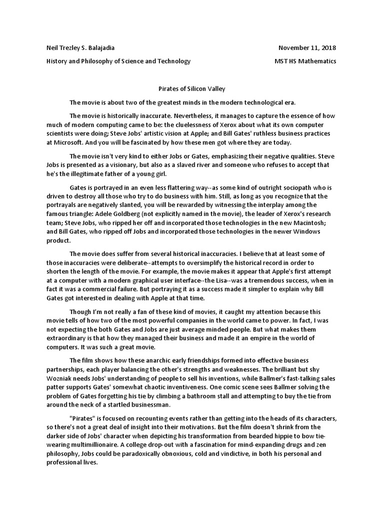 Film Analysis Pirates of Silicon Valley | PDF | Computing And ...