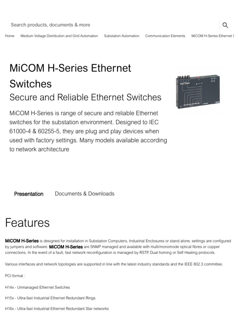 Micom H-Series Ethernet Switches: Features | PDF | Ethernet | Network ...