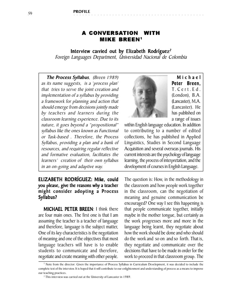 MR Breen Interview | PDF | Learning | Teachers