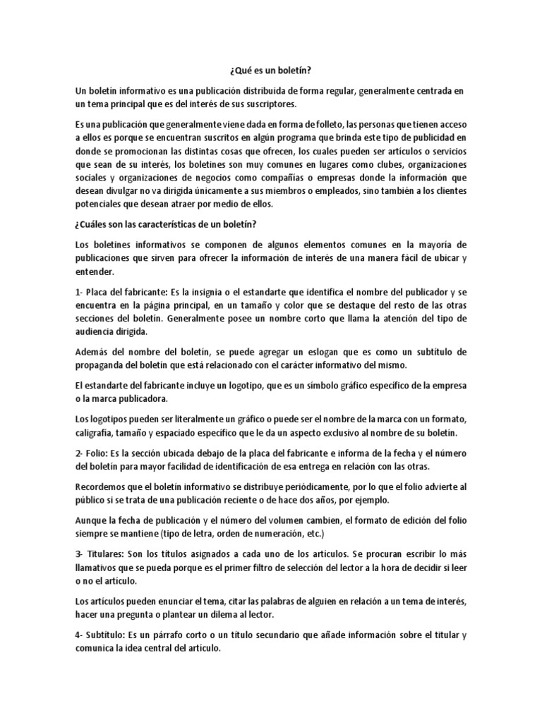 Qué Es Un Boletín | PDF | Marca | Información