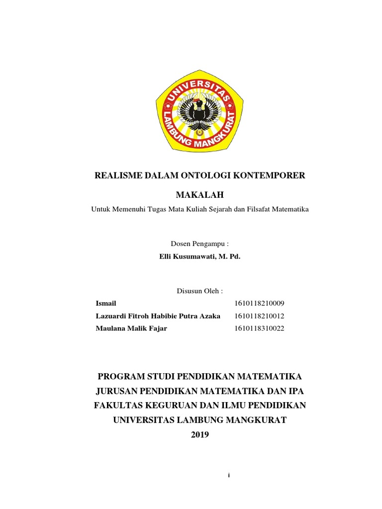 Realisme Dalam Ontologi Kontemporer | PDF