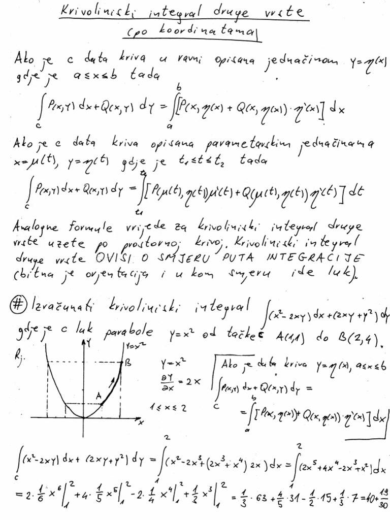 09 Krivoliniski Integral Druge Vrste Greenova Formula | PDF