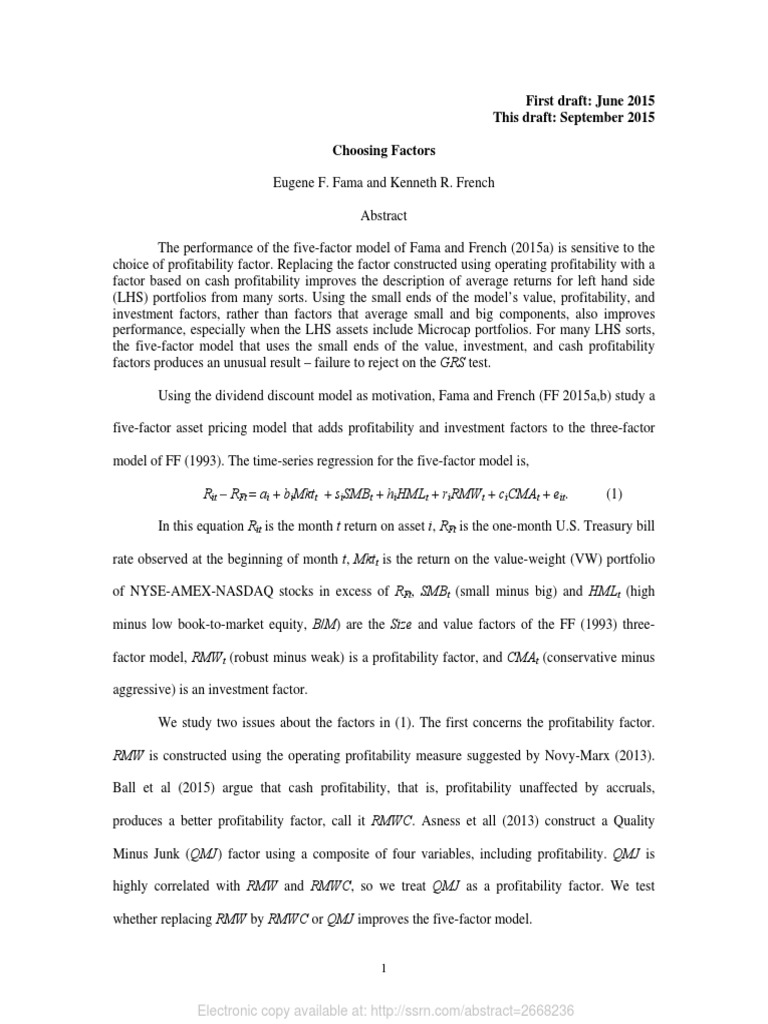 Choosing Factors | PDF | Errors And Residuals | Regression Analysis