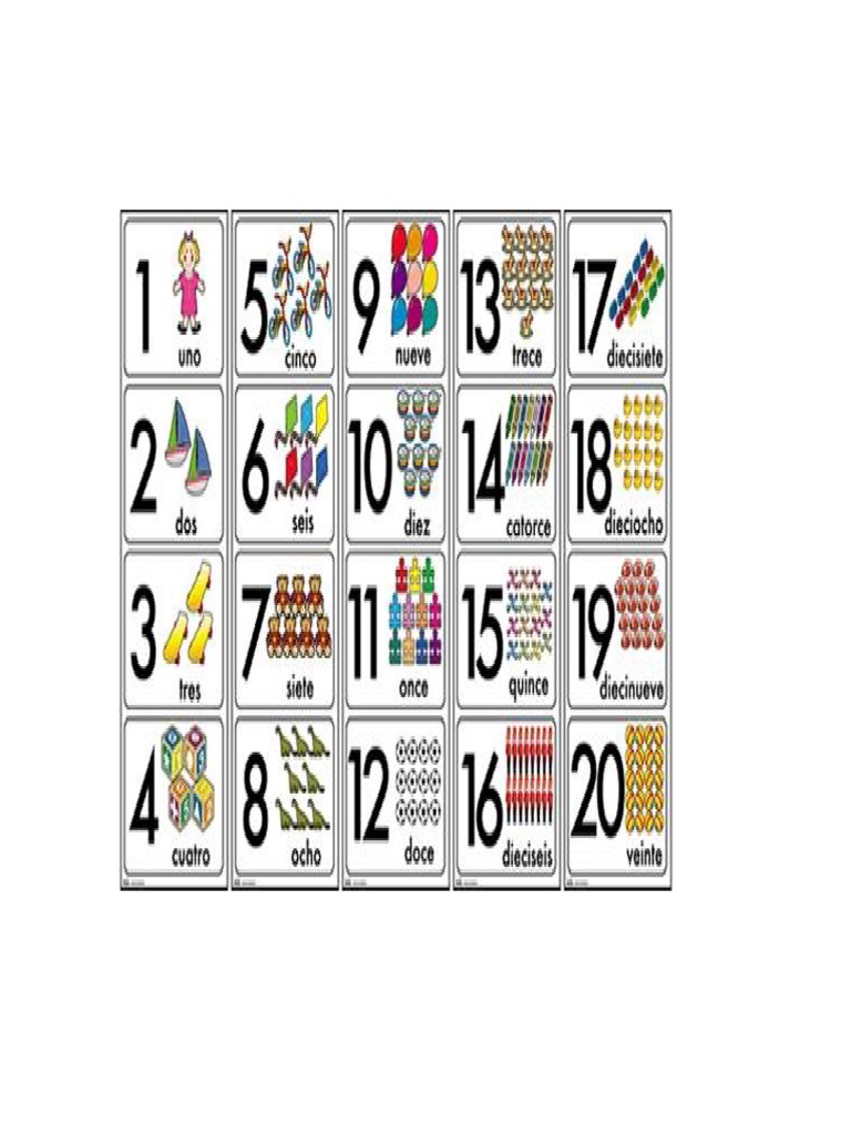 Actividades Números 1 Al 20 | PDF