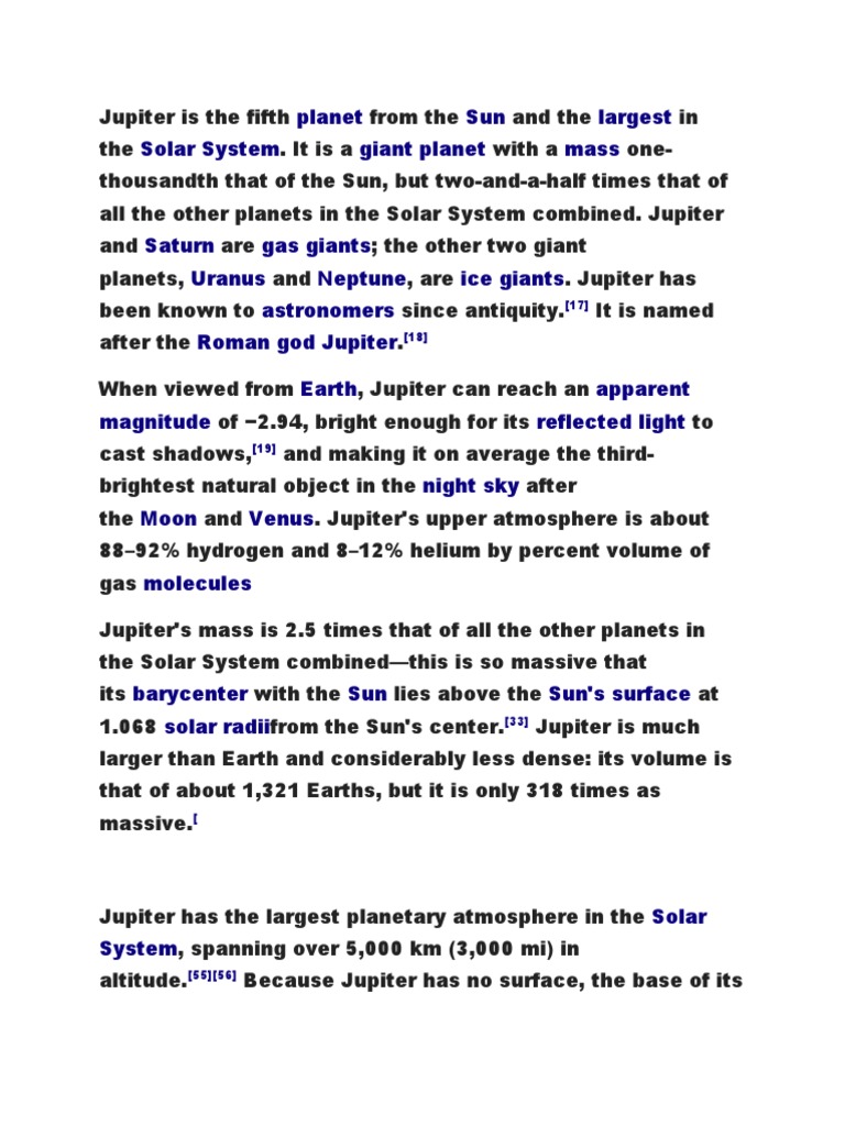 Jupiter: The Massive Gas Giant | PDF | Social Science | Travel