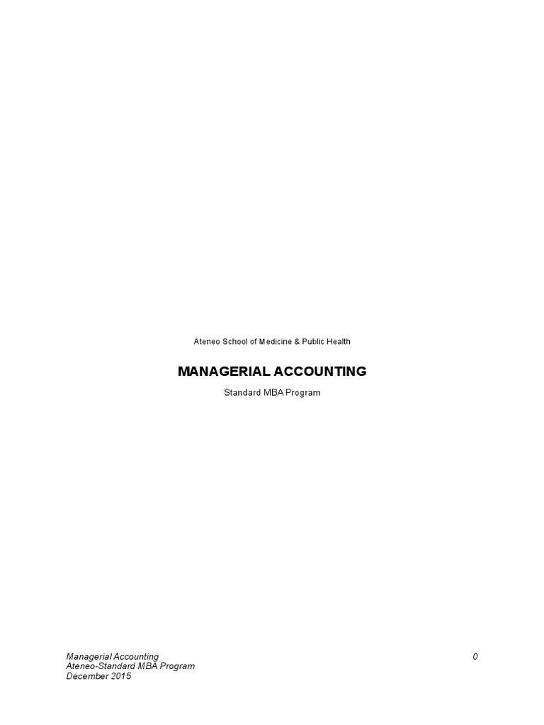 Managerial Accounting Course Syllabus: Financial Analysis and Decision ...
