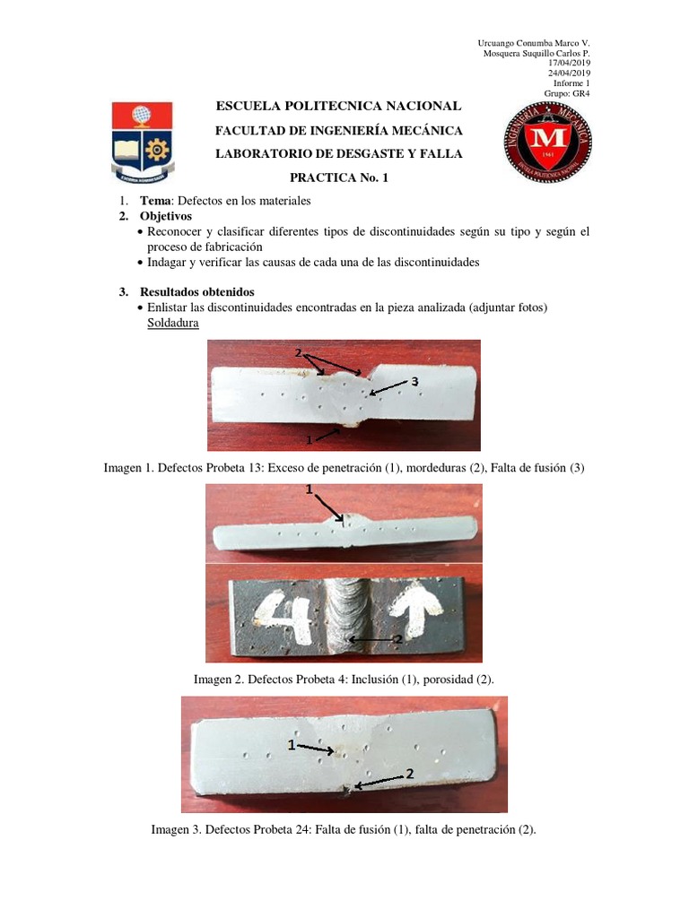 Defectos en Los Materiales | PDF | Soldadura | Construcción