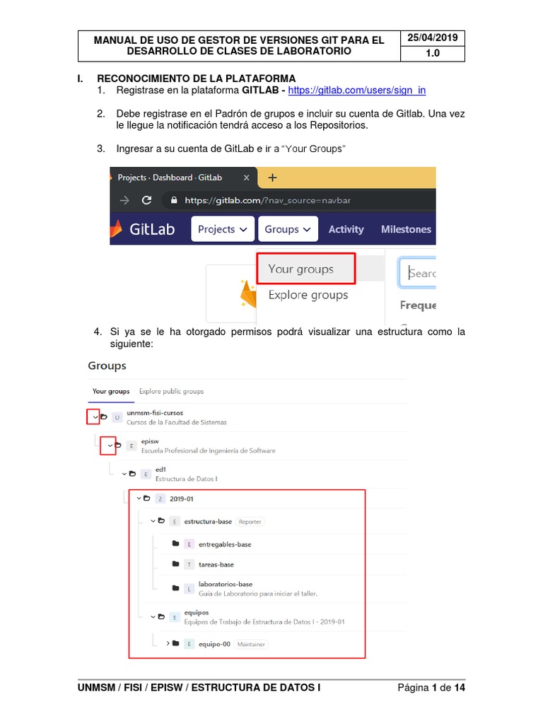 Manual de Uso de Gitlab para ED I | PDF | Informática | Software