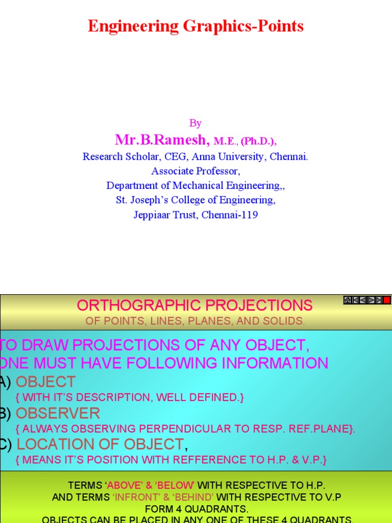 Engineering Graphics Points | PDF | Cartesian Coordinate System | Geometry