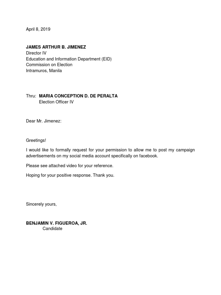 Letter To Comelec | PDF