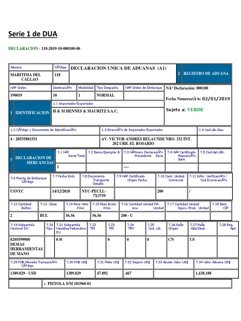 DUA serie de importación de herramientas de mano | PDF | Sustancias químicas | Química