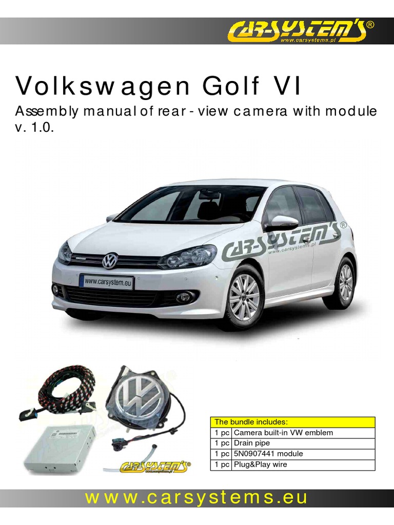 VW Golf VI Reverse Camera Installation Guide | PDF | Electrical ...