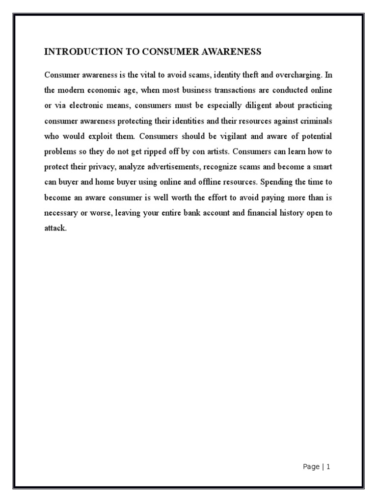Introduction to Consumer Awareness | PDF | Sales | Motivation