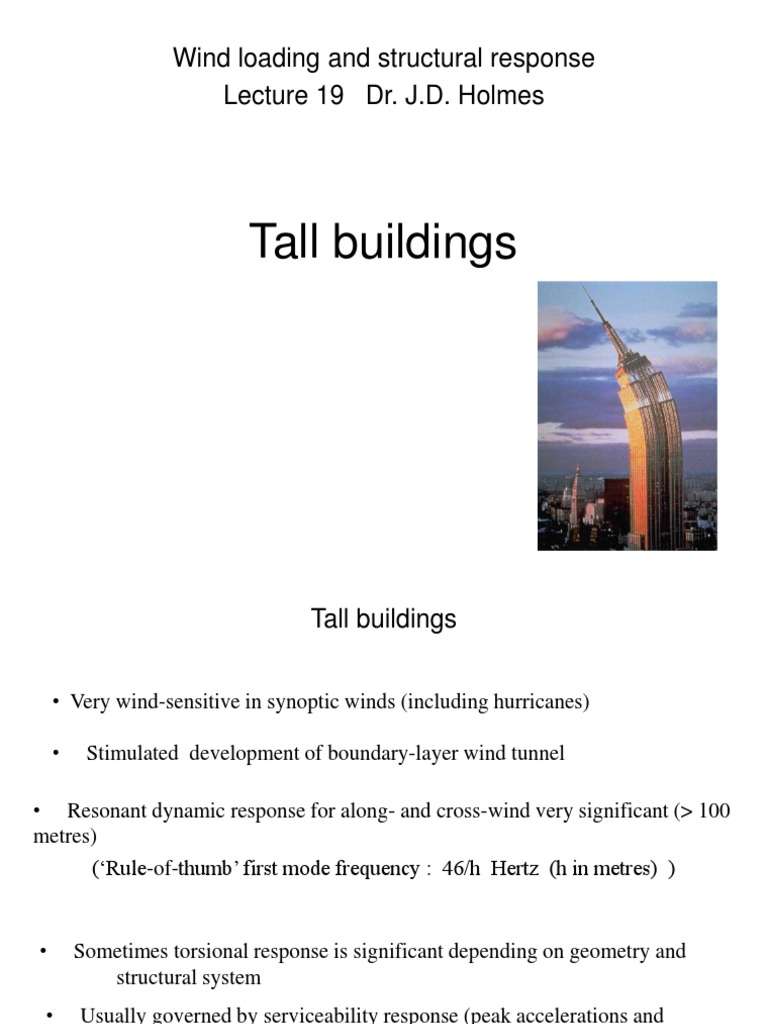 Wind Effects on Tall Buildings Design | PDF | Wind Tunnel | Continuum ...