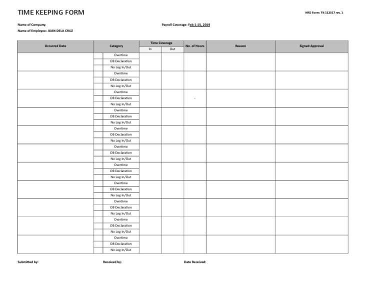 Ot Form | PDF | Overtime | Business Ethics