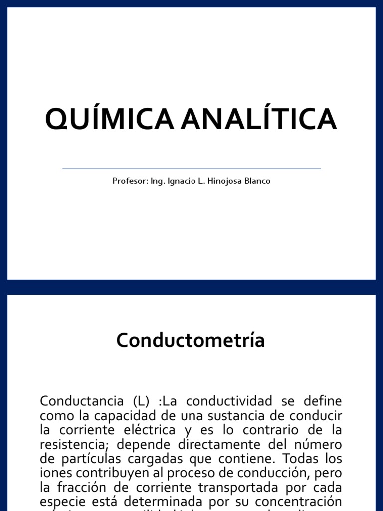 Conductometría | PDF | Valoración | Química