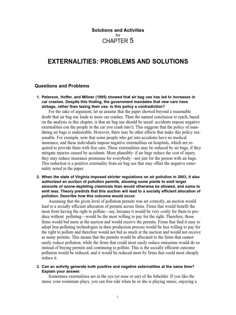 Externalities: Problems & Solutions | PDF | Externality | Marginal Cost