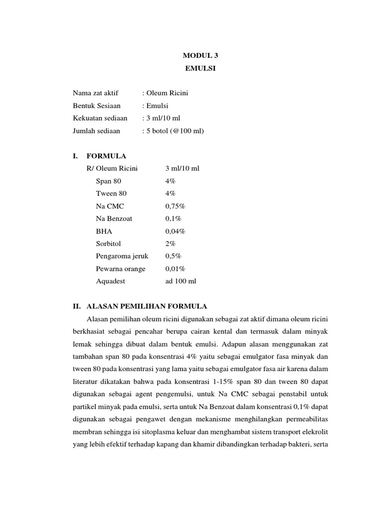 Laporan Emulsi | PDF