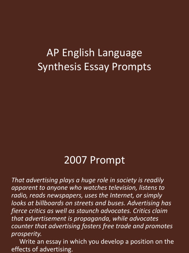 AP Lang Synthesis Essay Prompts Overview | PDF | United States Postal ...
