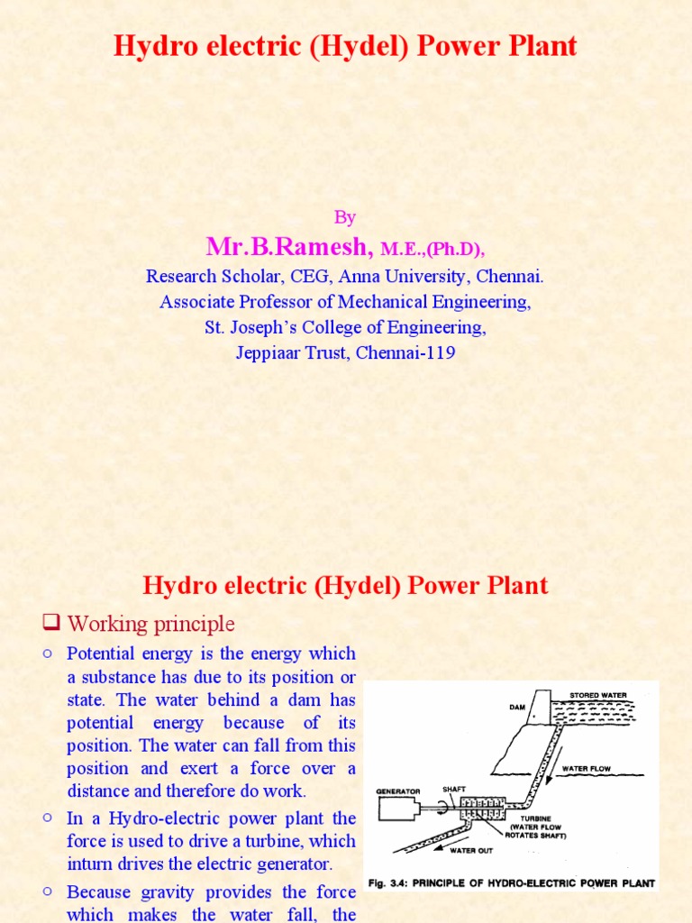 Overview of Hydel Power Plants | PDF | Hydroelectricity | Power (Physics)