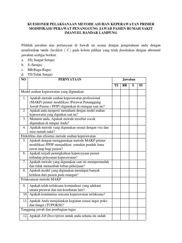 KUESIONER PELAKSANAAN MAKP Alternatif | PDF | Karier & Perkembangan ...