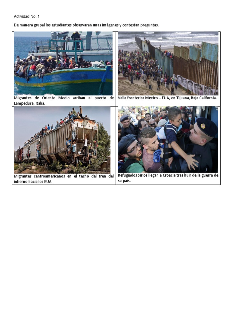 Actividades de Apoyo Secuencia Didáctica 10 | PDF | Migración humana ...