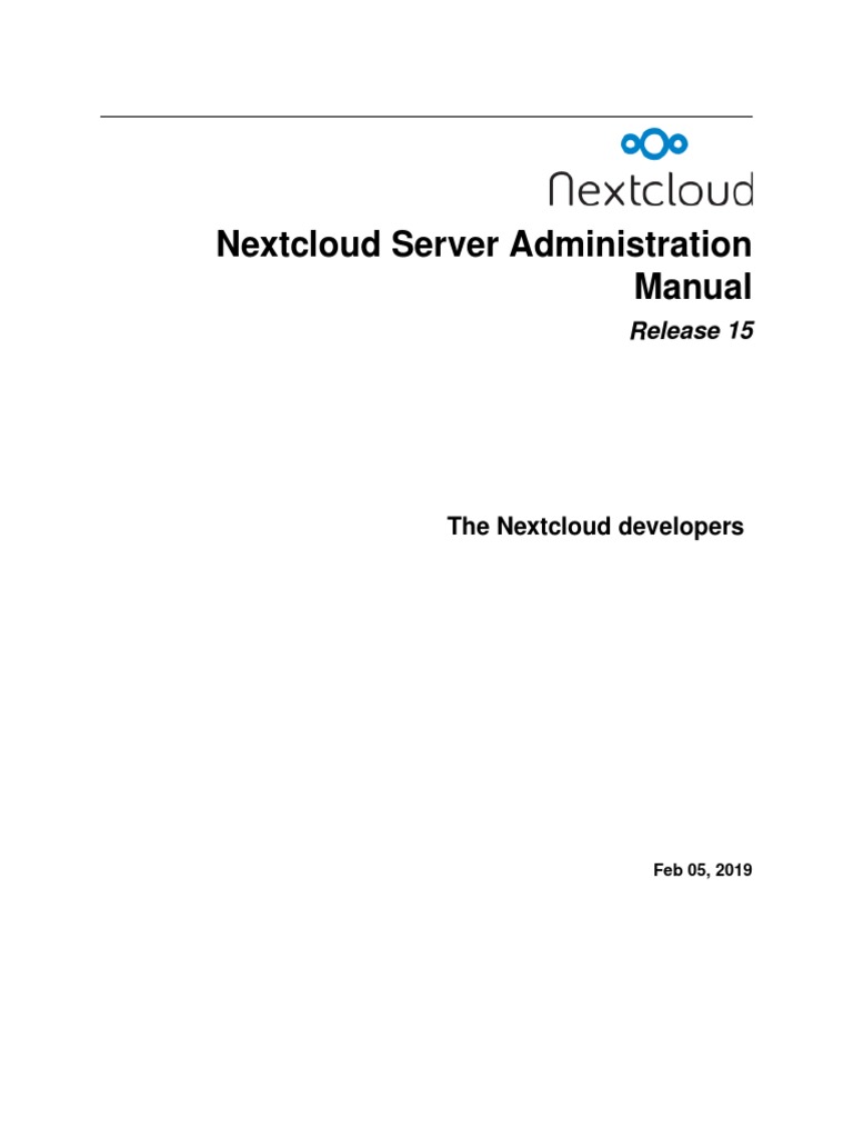 Nextcloud Server Administration Manual | PDF | Web Server | Internet & Web