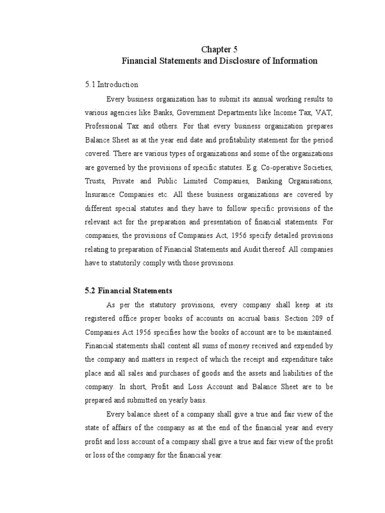 Financial Statements and Disclosure of Information | PDF | Expense ...