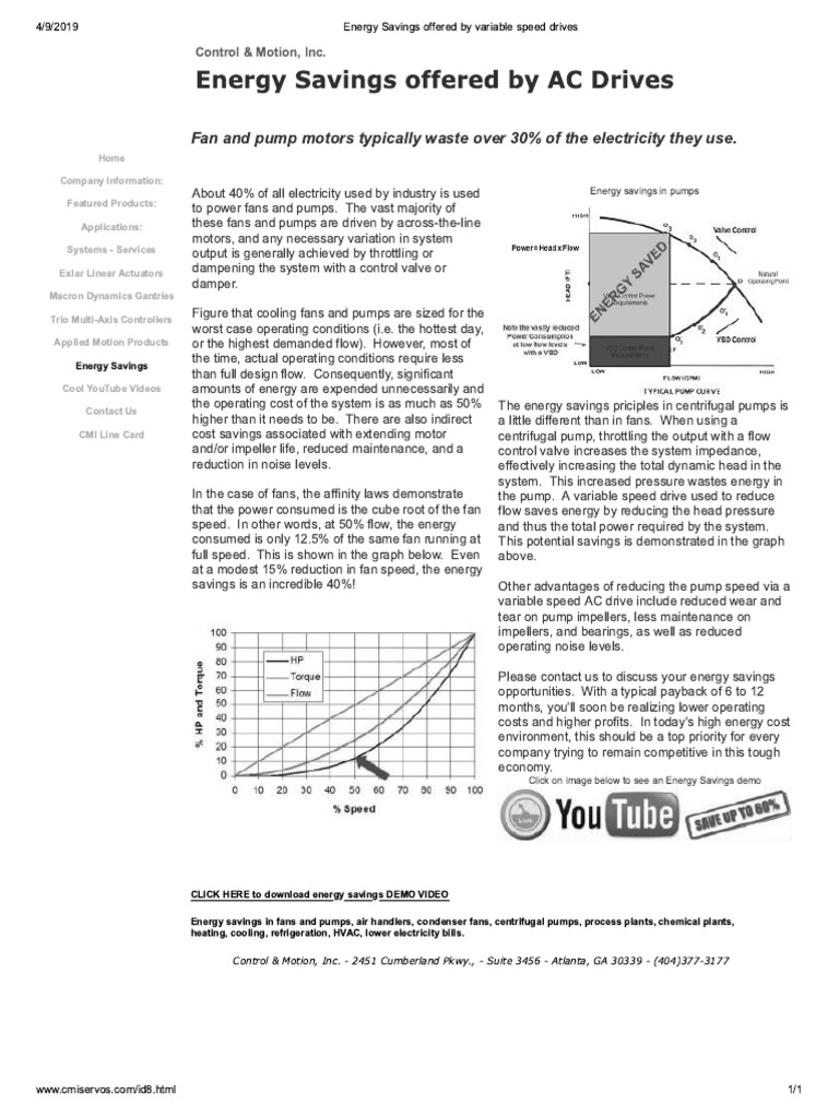 VFD Energy Saving Working Principles | PDF