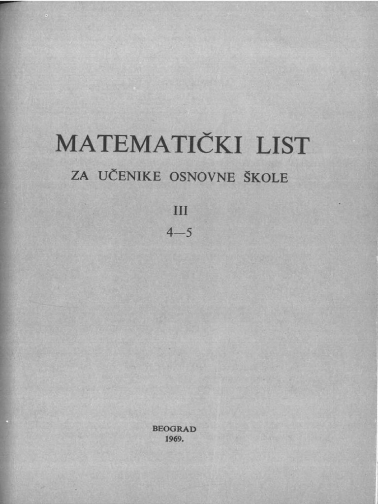 Matematicki List | PDF