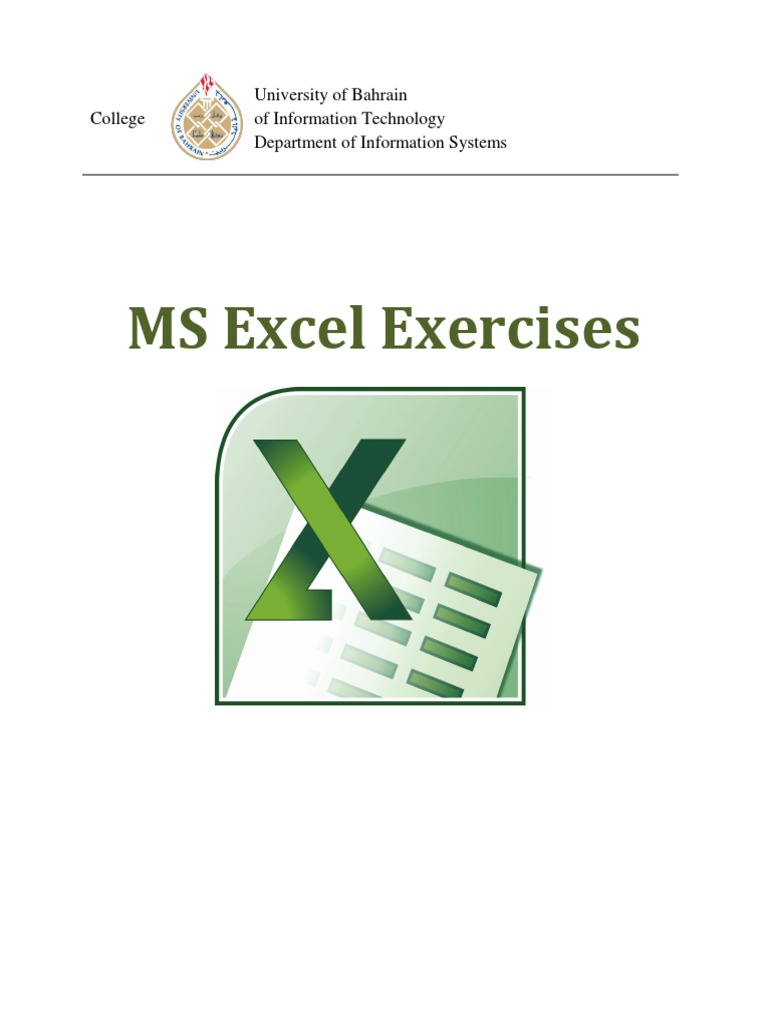 Ms Excel Exercises An Introduction To Formatting Formulas Functions