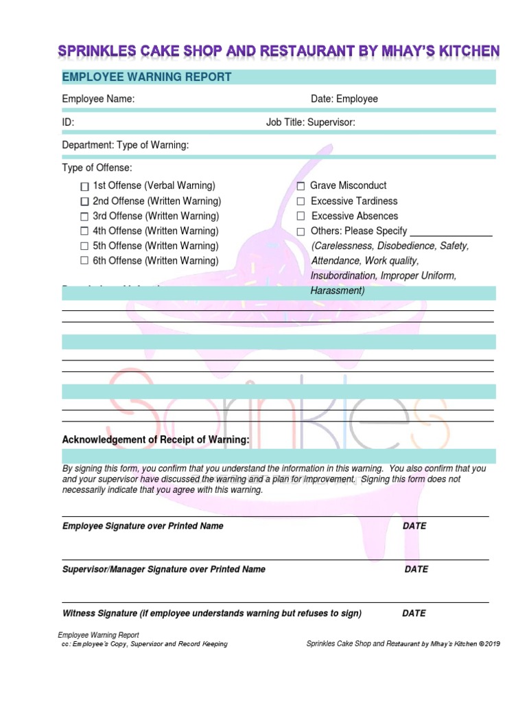 Employee Warning Report Template | PDF | Business