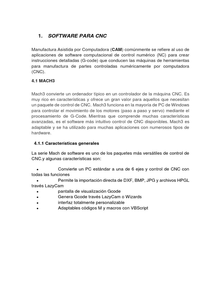 Software para CNC | PDF | Control numerico | Software