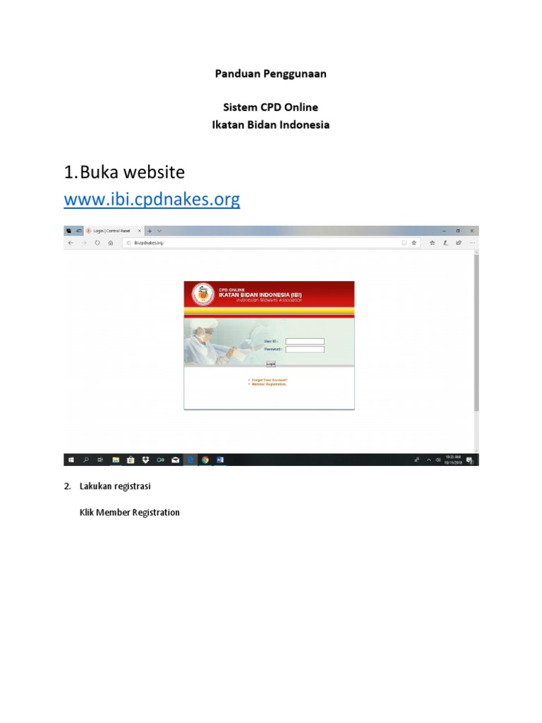CPD Online - Panduan Penggunaan CPD Online IBI - Bidan 02032019 | PDF