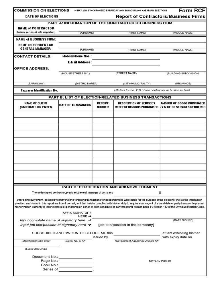 Election Business Transactions Report | PDF | Government Information ...