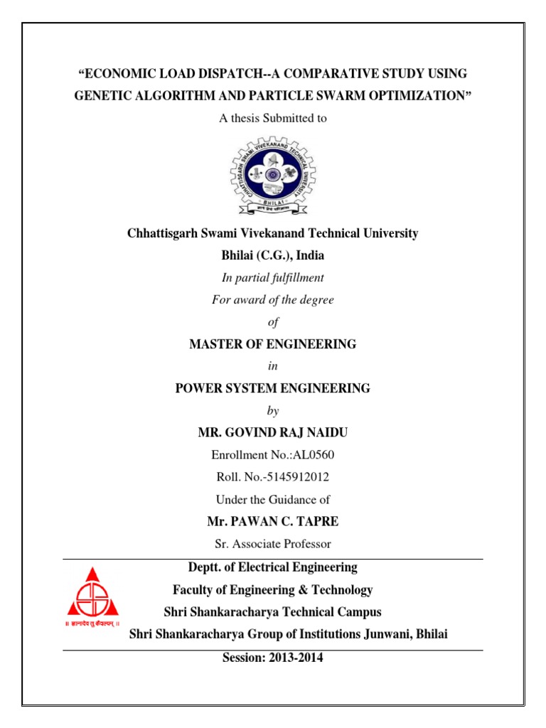 A Thesis Submitted To: in Partial Fulfillment For Award of The Degree ...