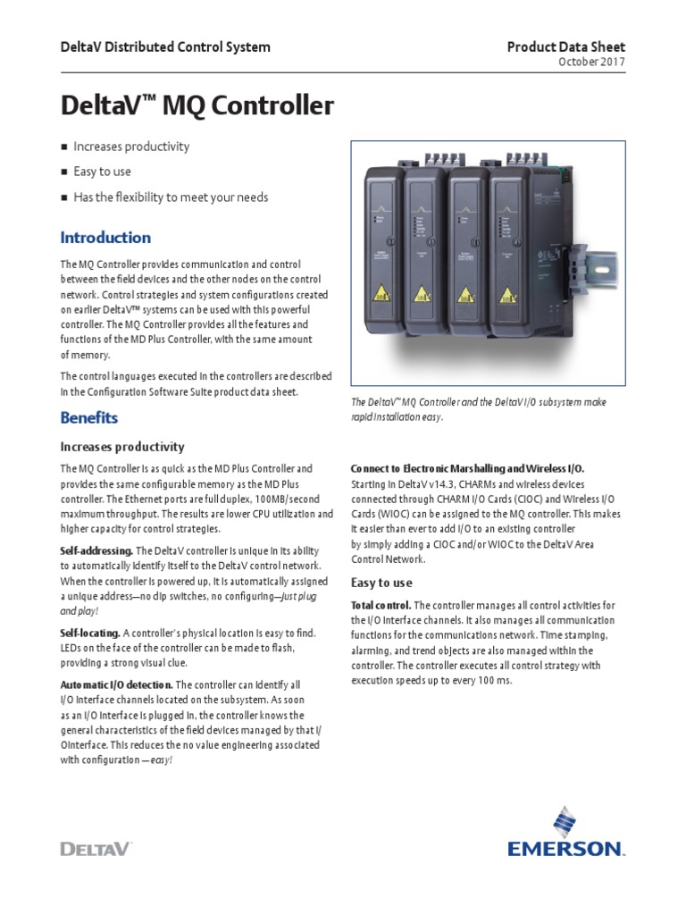 Product Data Sheet Deltav MQ Controller en 57688 | PDF | Input/Output ...