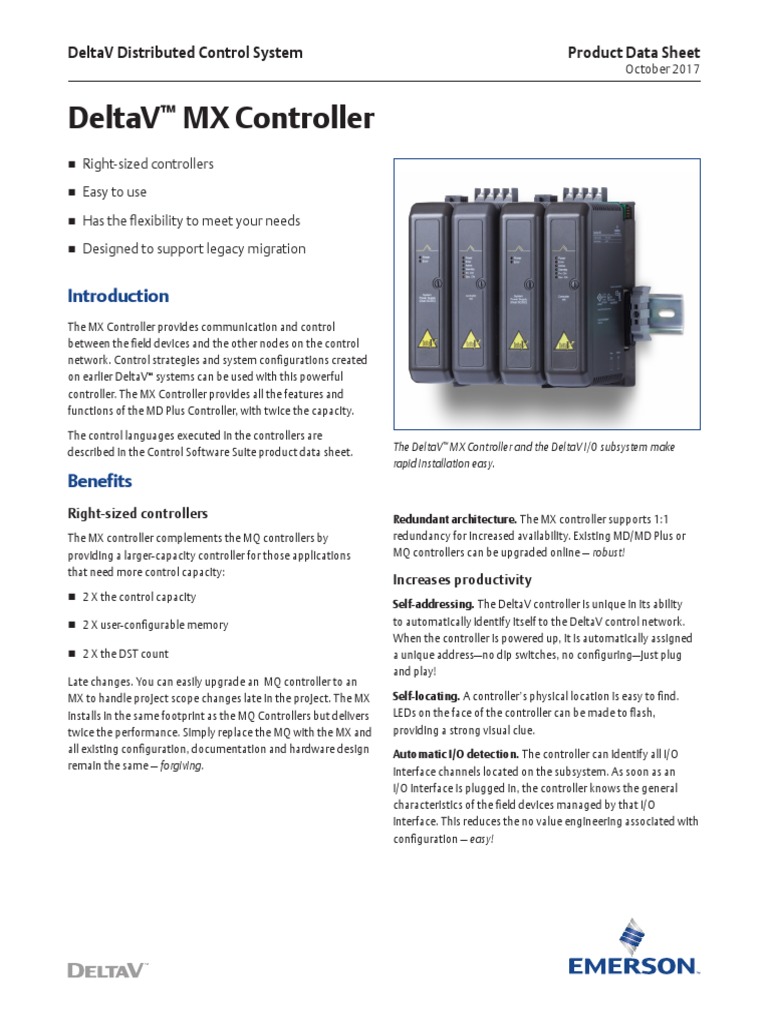 Product Data Sheet Deltav MX Controller en 57726 | PDF | Input/Output | Random Access Memory