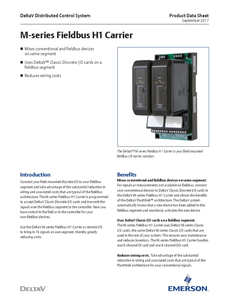 Product Data Sheet M Series Fieldbus h1 Carrier Deltav en 56250 | PDF ...